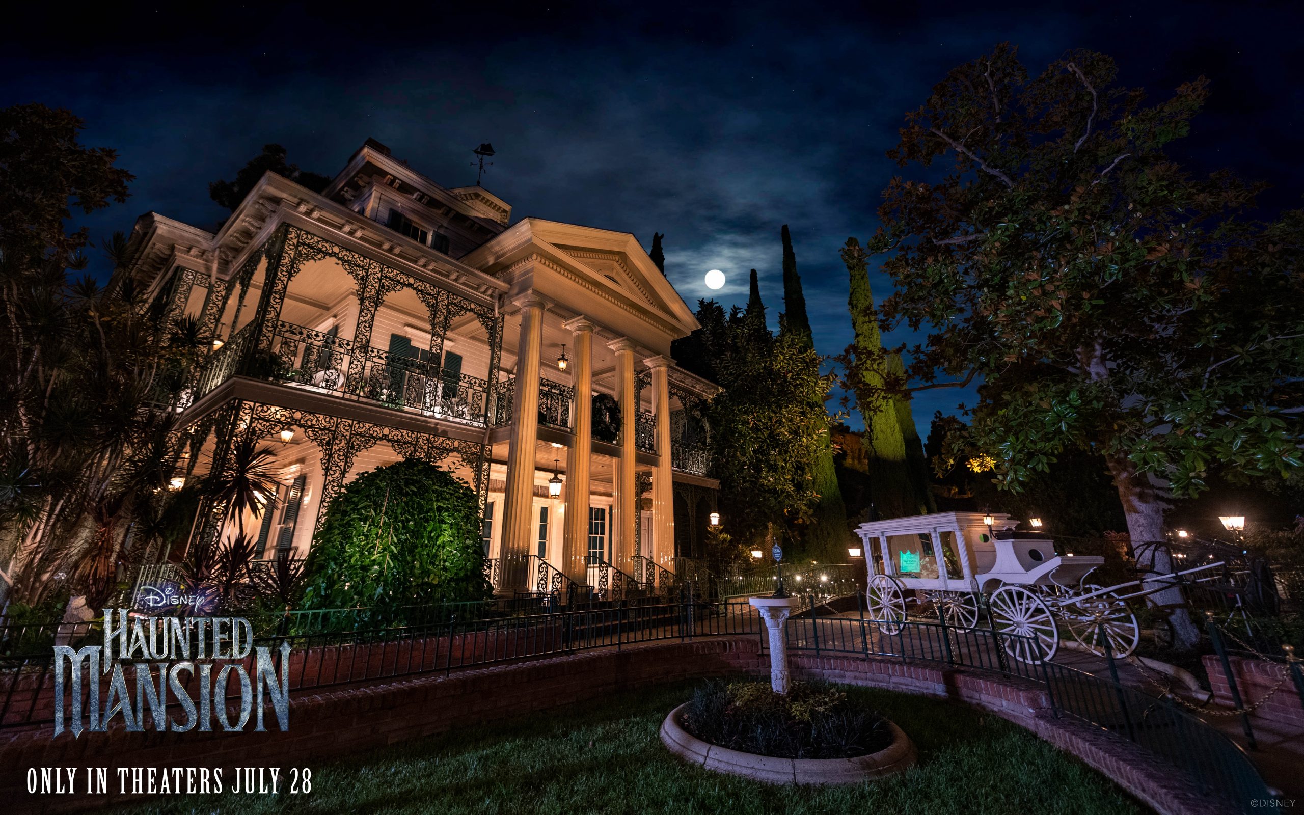 New Disney Haunted Mansion Wallpapers Featuring Hitchhiking Ghosts