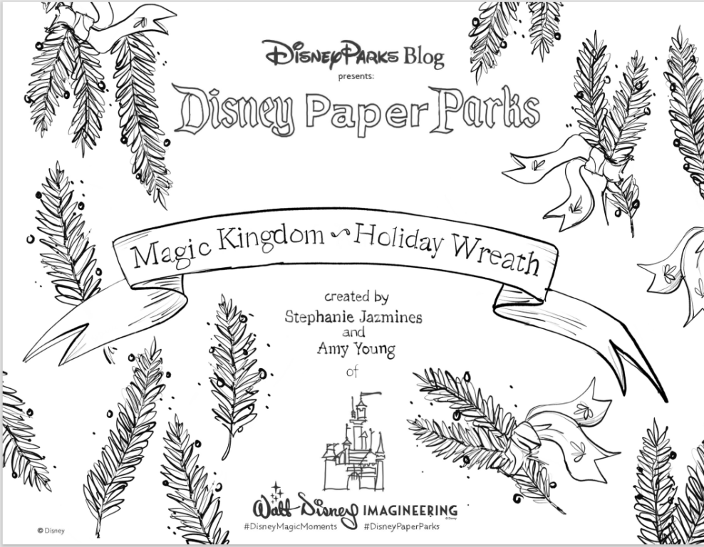 Disney Paper Parks Holiday Edition: Printable DIY Wreath