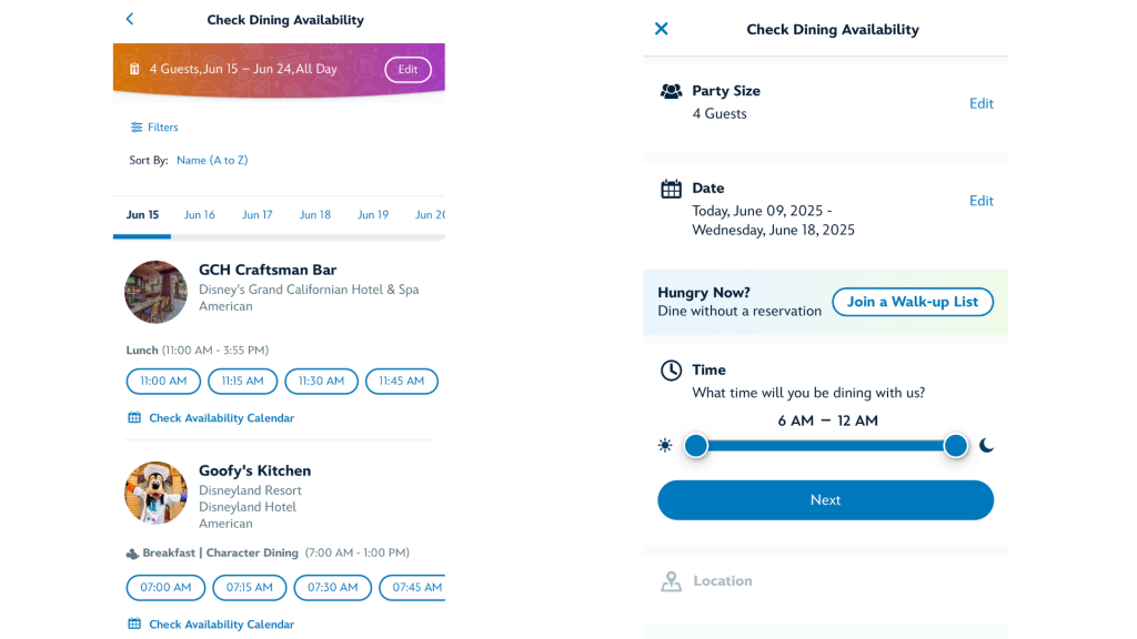 New Disney Dining Reservation App: Easier Than Ever