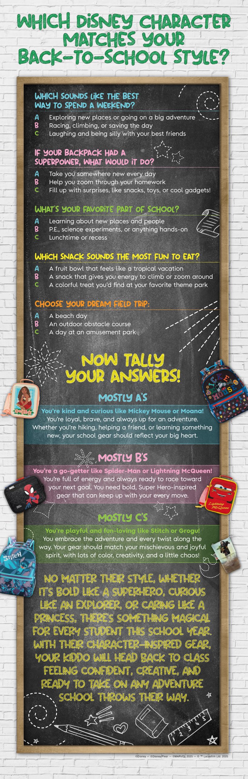 Disney Character Back-to-School Quiz